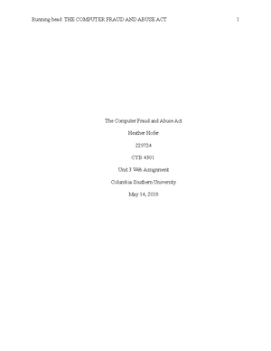 Heather Hofer unit7CYB4301 - War driving also called access point ...