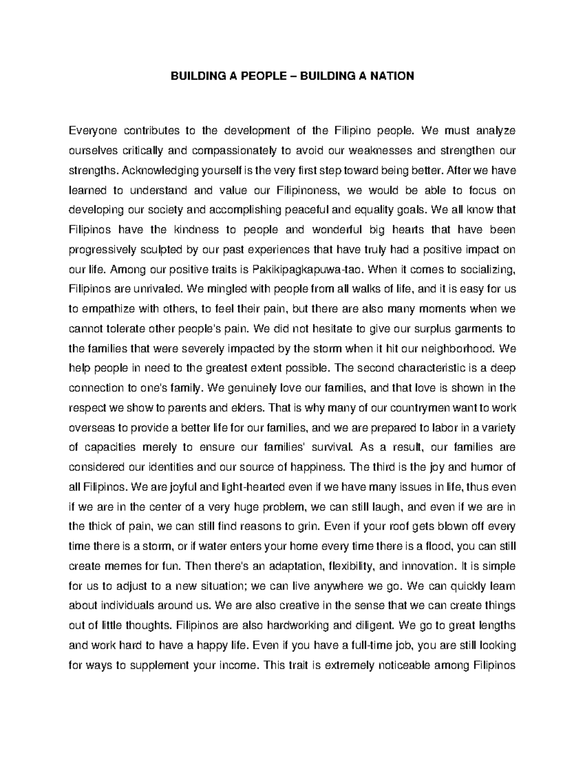 Build a Nation reflection - BUILDING A PEOPLE – BUILDING A NATION ...