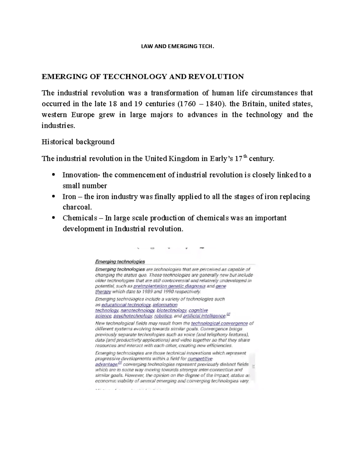 Law and Emerging Tech - Lecture notes 1-10 - LAW AND EMERGING TECH ...