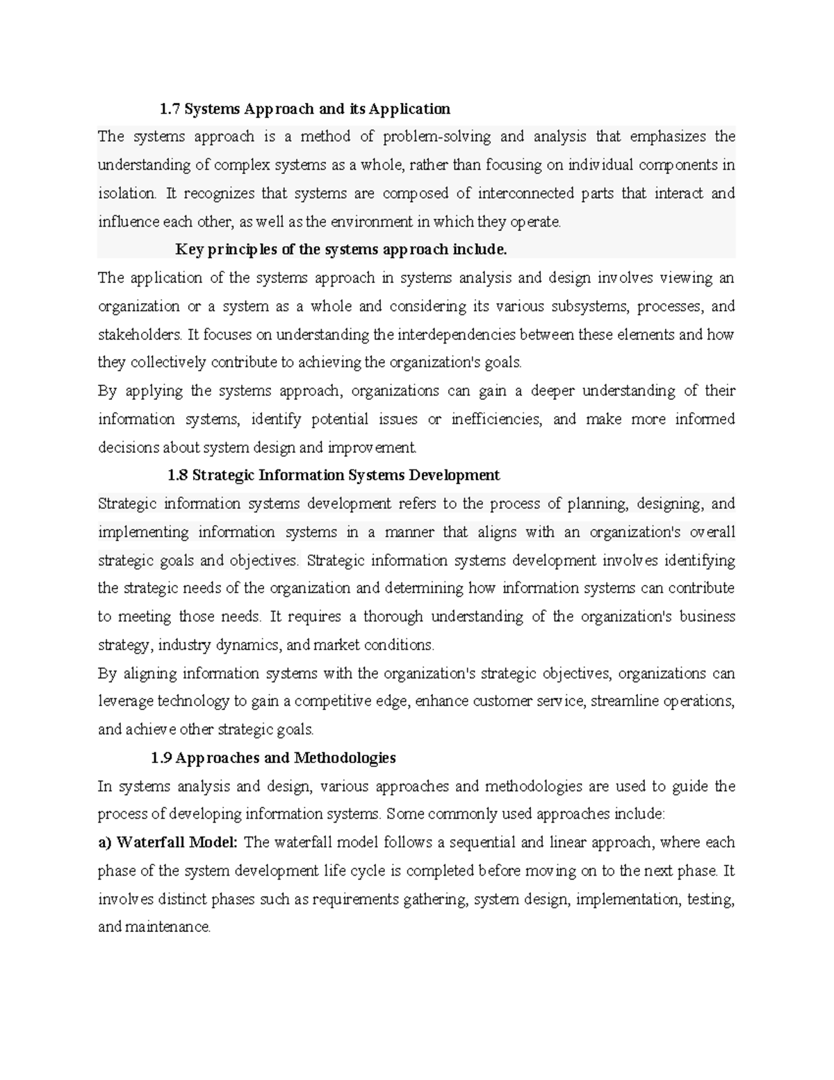 UNIVERSAL PROJECT - 1 Systems Approach and its Application The systems ...