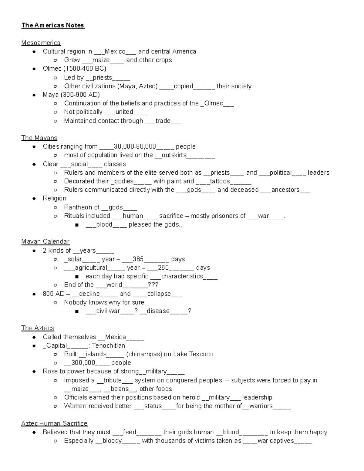 0.4 The Americas Notes - The Americas Notes Mesoamerica Cultural region ...
