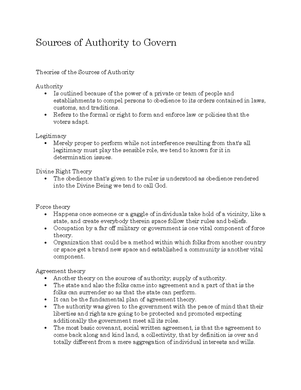 Sources of Authority to Govern - Sources of Authority to Govern ...