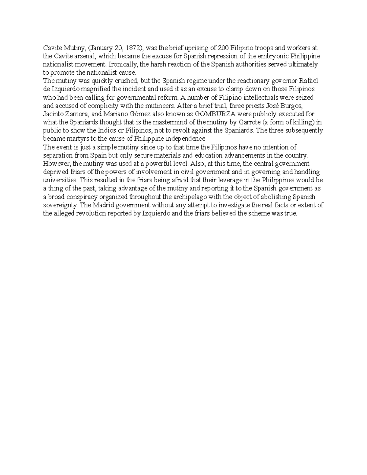 Cavite Mutiny - MIght help - Cavite Mutiny, (January 20, 1872), was the ...