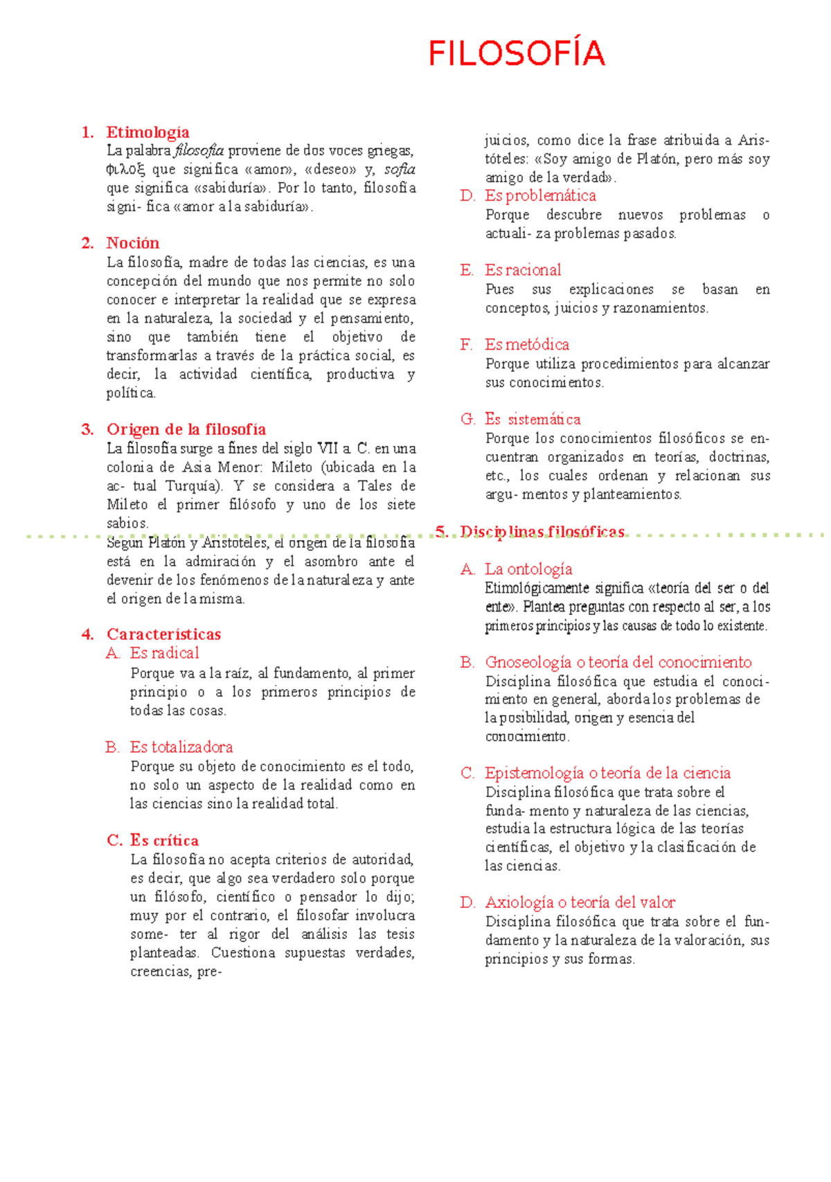 Introducción A LA Filosofia - FILOSOFÍA 1. Etimología La palabra filosofía proviene de dos voces ...