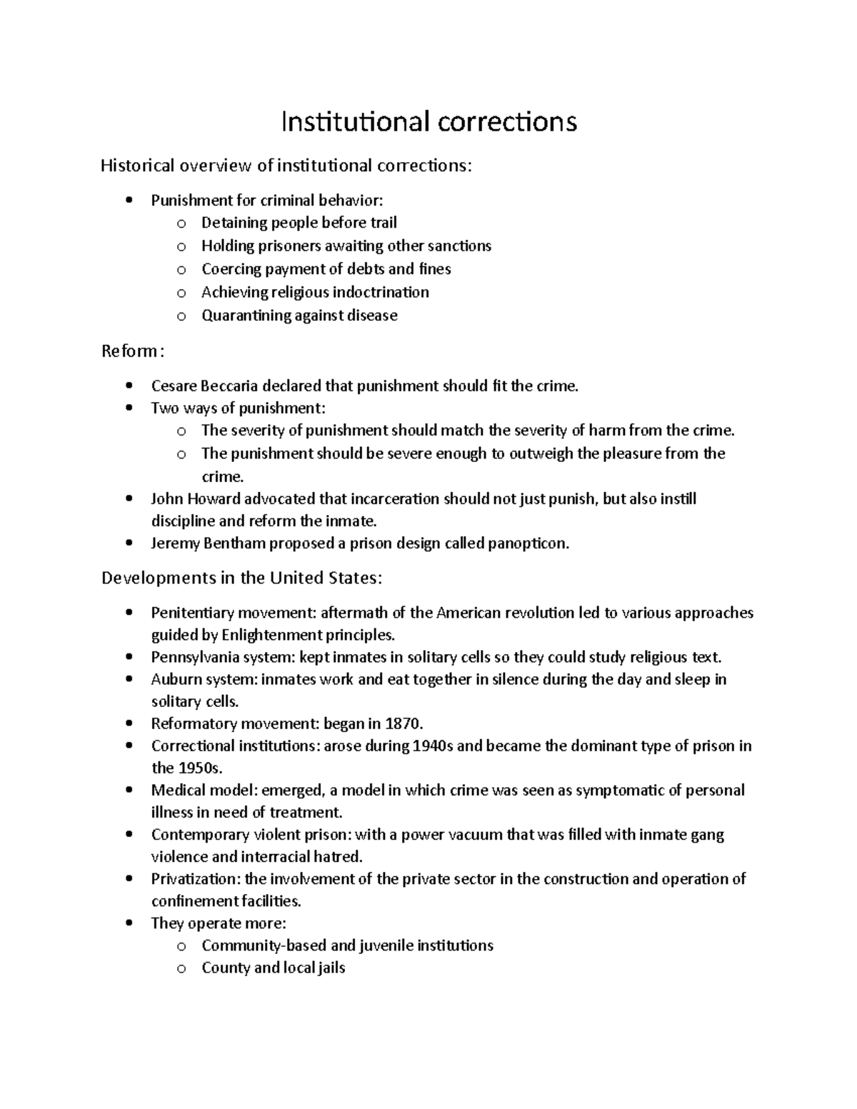 Institutional corrections - Institutional corrections Historical ...