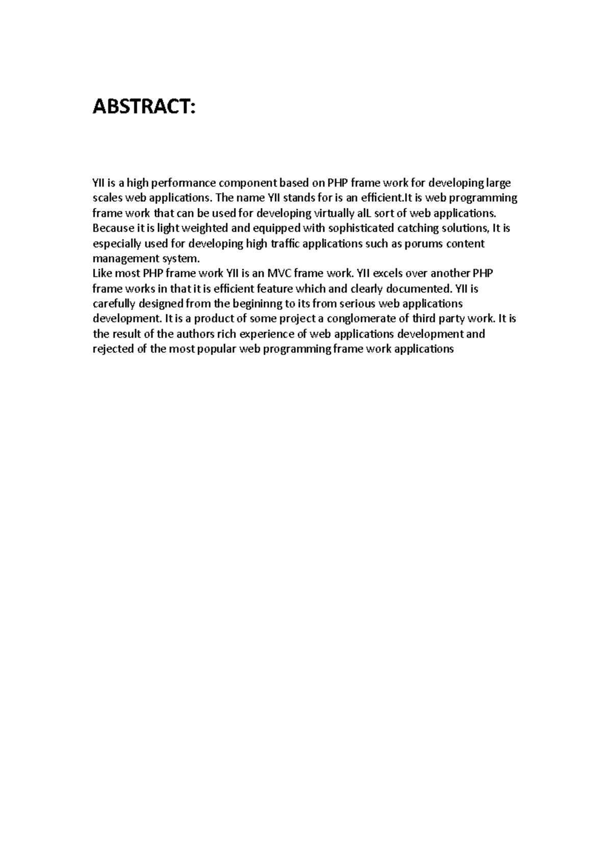 Shree - ABSTRACT: YII is a high performance component based on PHP ...