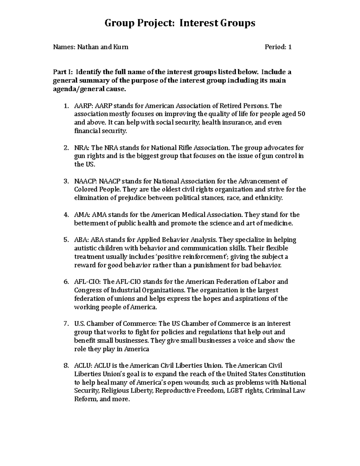 Interest Groups Group Project (1) copy - Group Project: Interest Groups ...