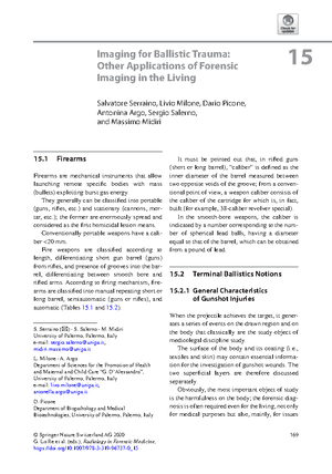 Forensic Ballistics - Notes - FORENSIC BALLISTICS BALLISTICS the ...