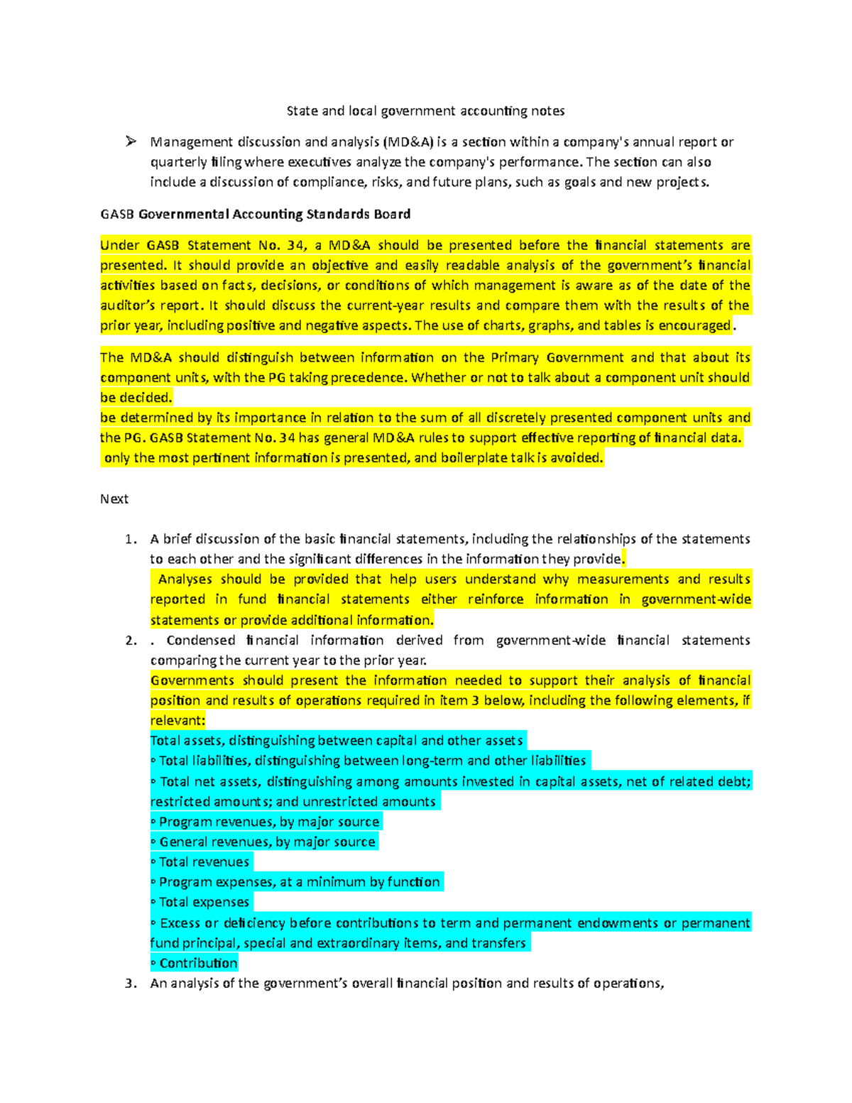 State and local government accounting notes - The section can also ...