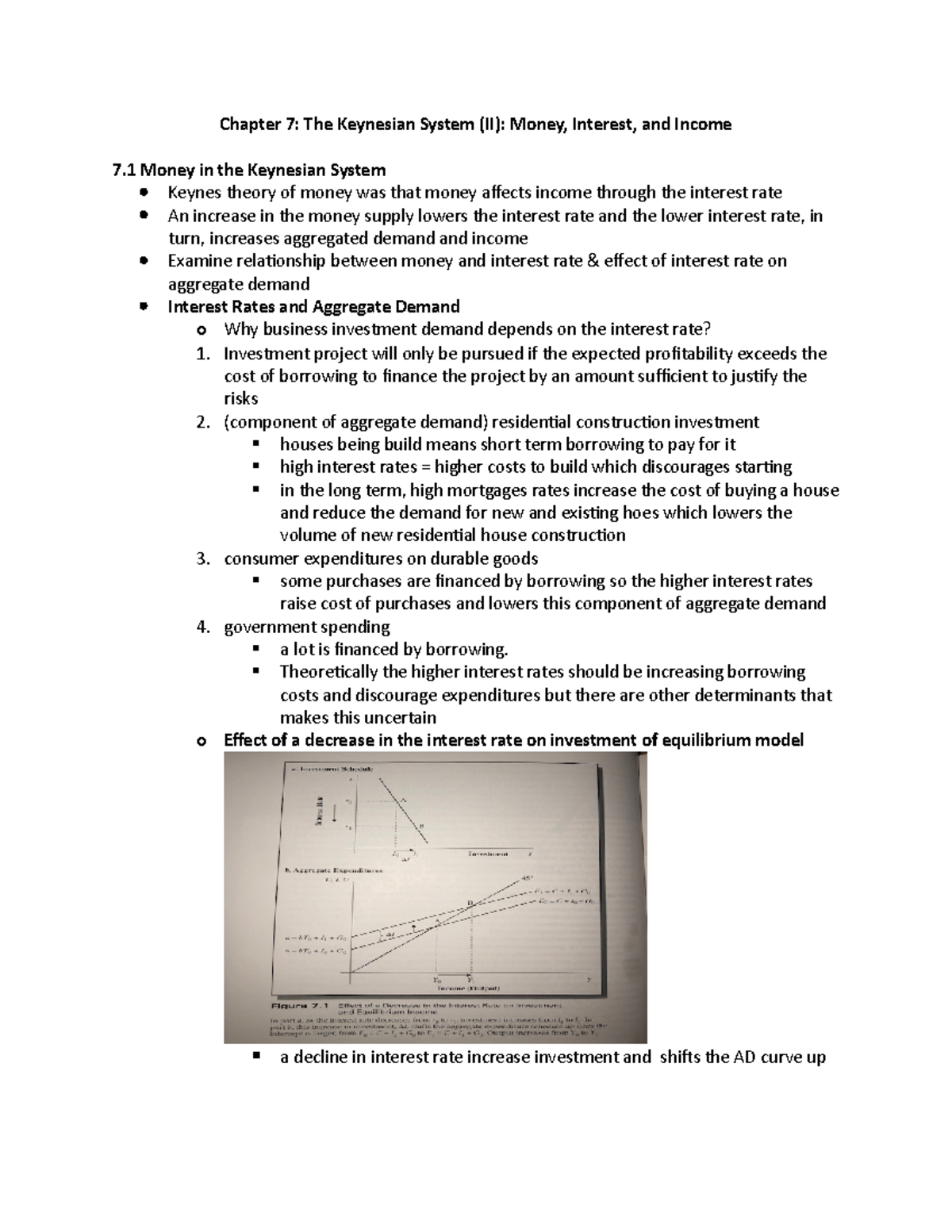 Chapter 7- The Keynesian System (II)-Money, Interest, and Income ...