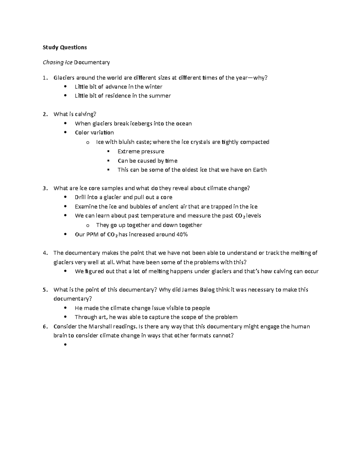Chasing Ice Study Questions - Study Questions Chasing Ice Documentary ...
