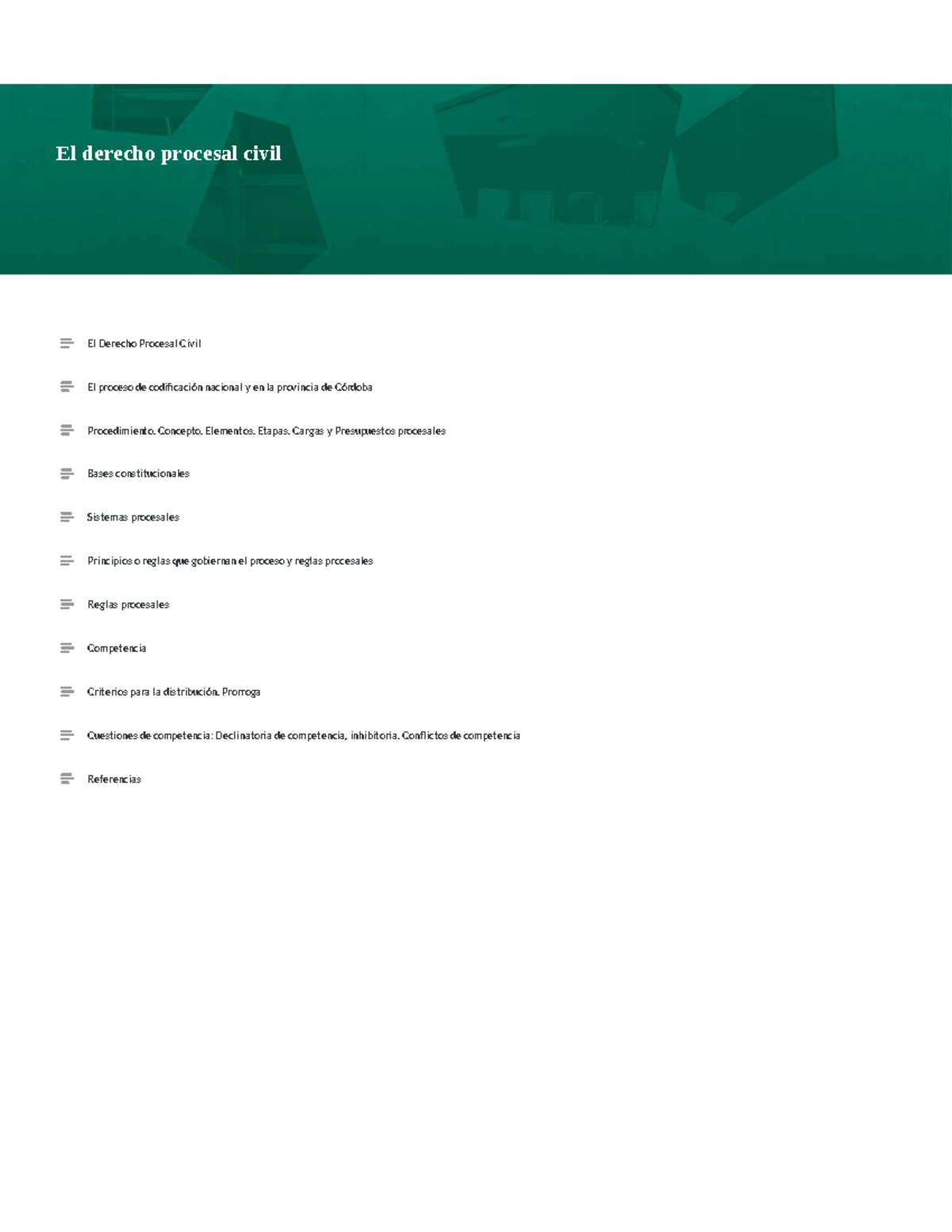 El Derecho Procesal Civil - Concepto. Elementos. Etapas. Cargas y ...