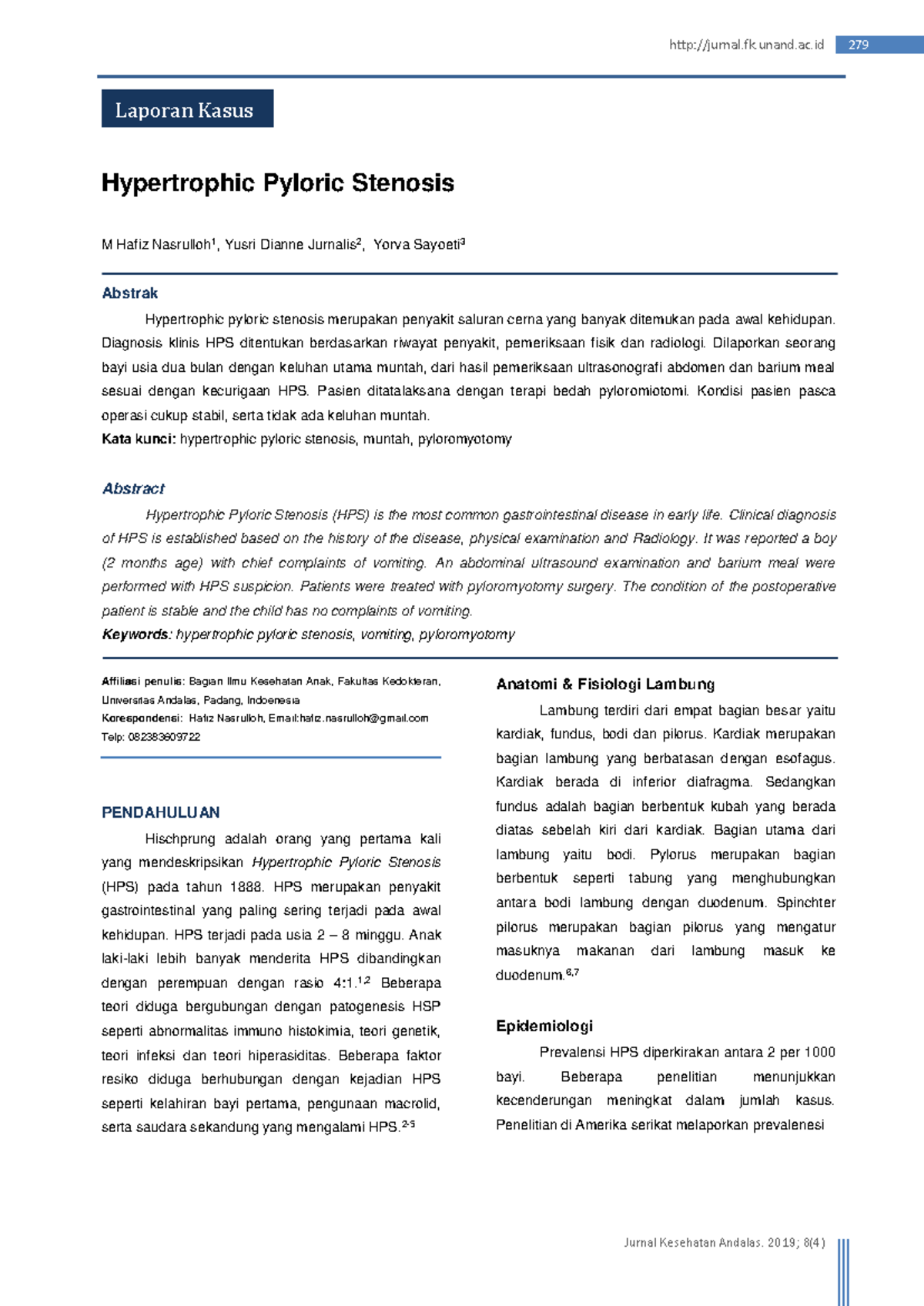 Hipertofi pilorus stenosis - Hypertrophic Pyloric Stenosis M Hafiz ...