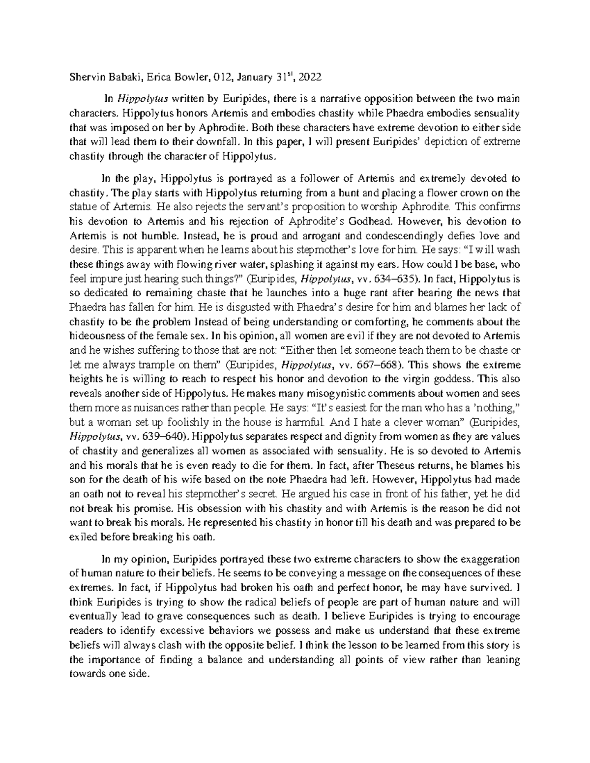 Microtheme 2 - micro 2 - Shervin Babaki, Erica Bowler, 012, January 31 ...