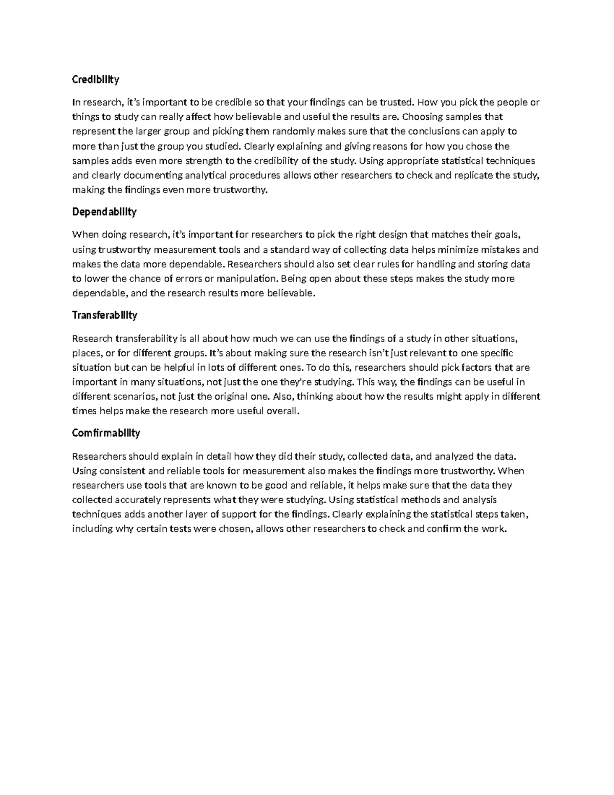 Ethical-considerations - Credibility In research, it’s important to be ...