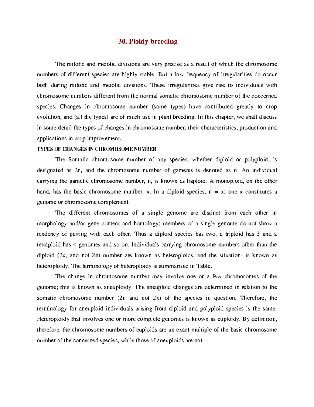 Polylpoidy - Cytogenetics notes - 30. Ploidy breeding The mitotic and ...