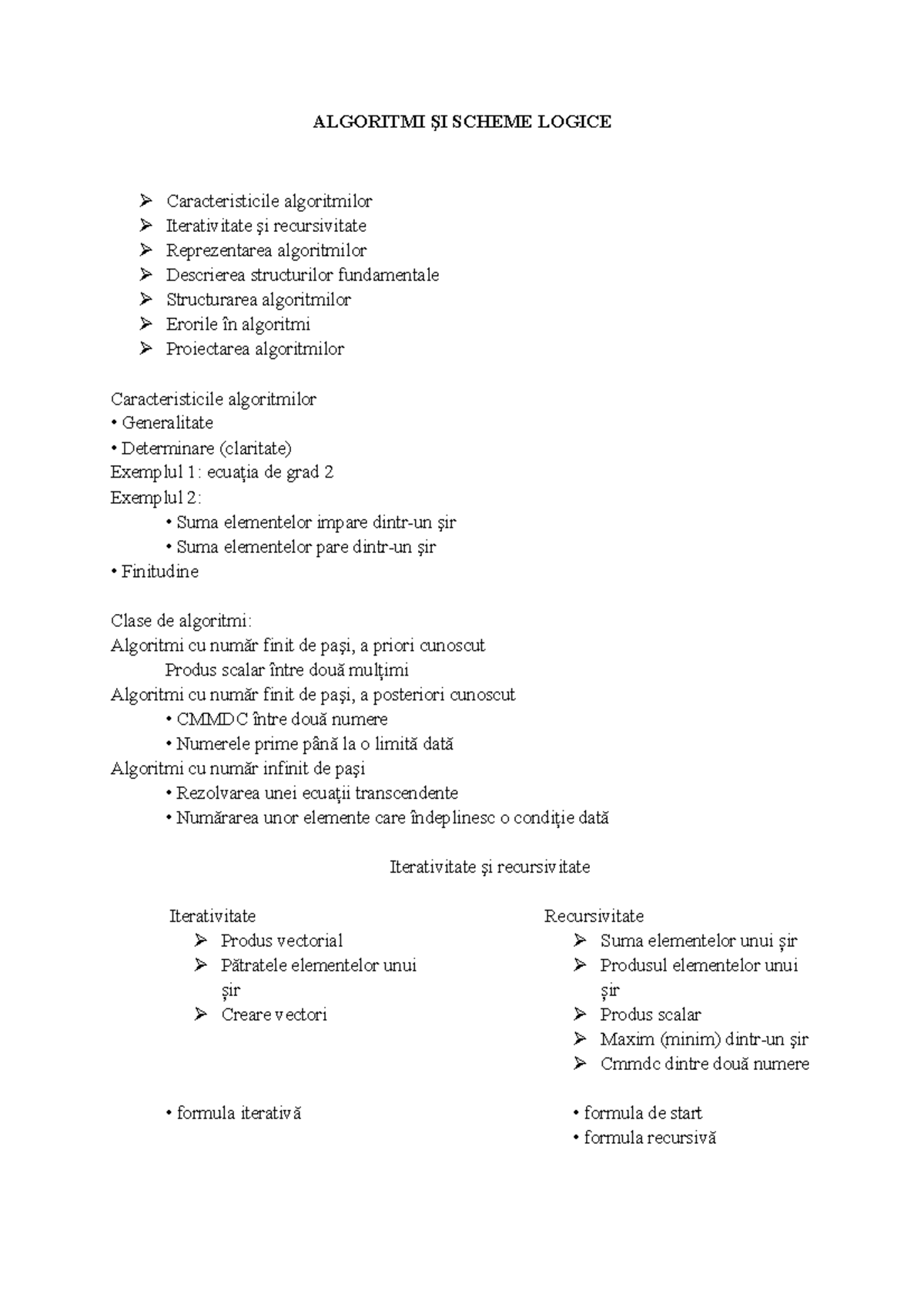Algoritmi ŞI Scheme Logice - ALGORITMI ŞI SCHEME LOGICE ...