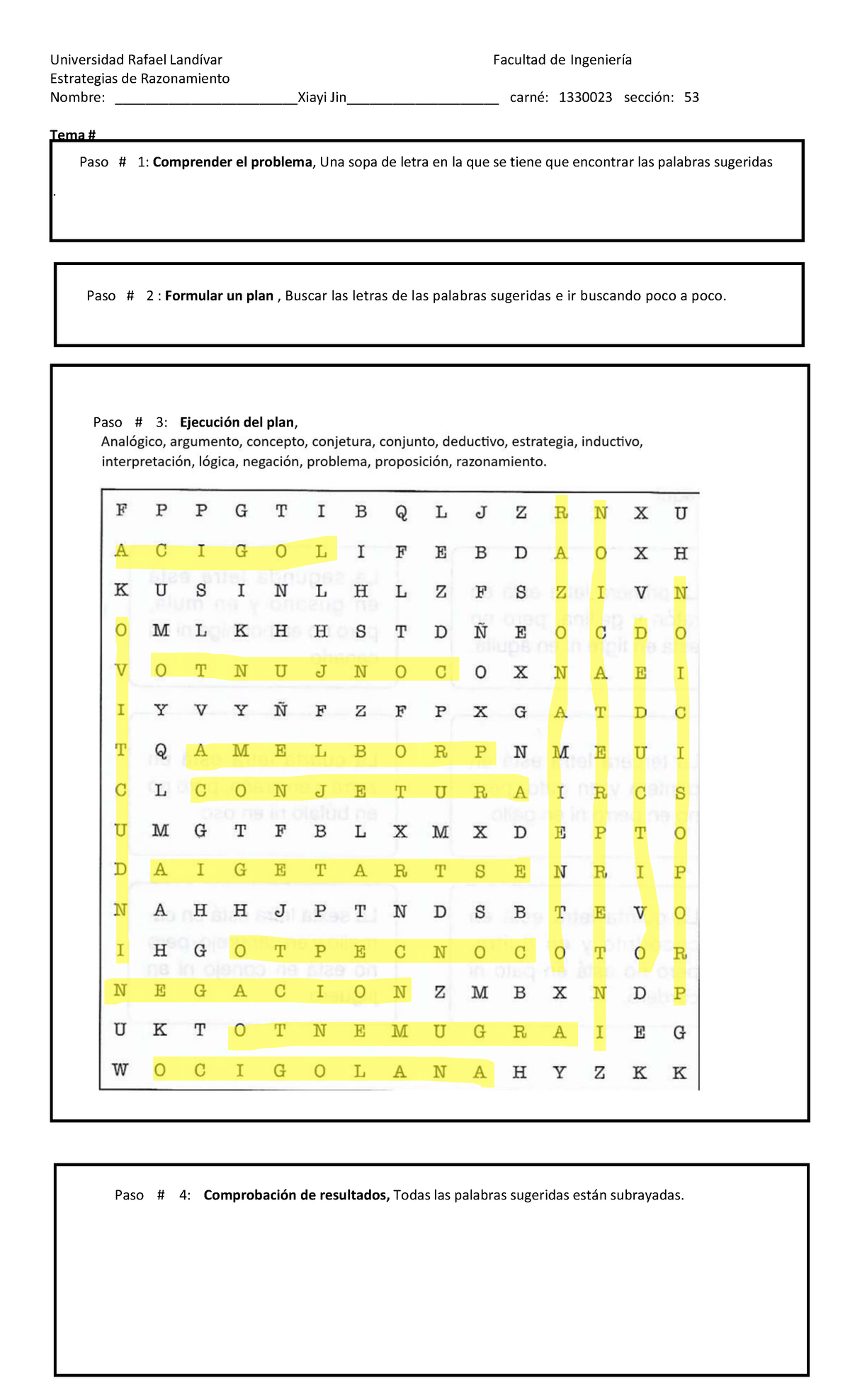 Formato Pasos DE Polya - Ejercios de estrategias de razonamiento ...