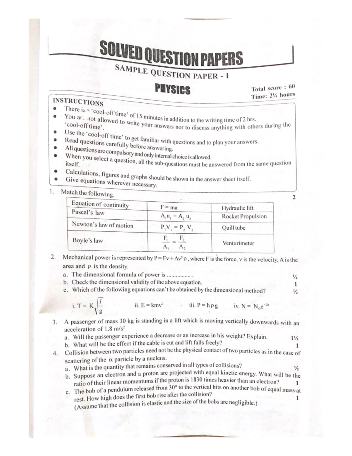 Physics question papers - Plus two science - Studocu
