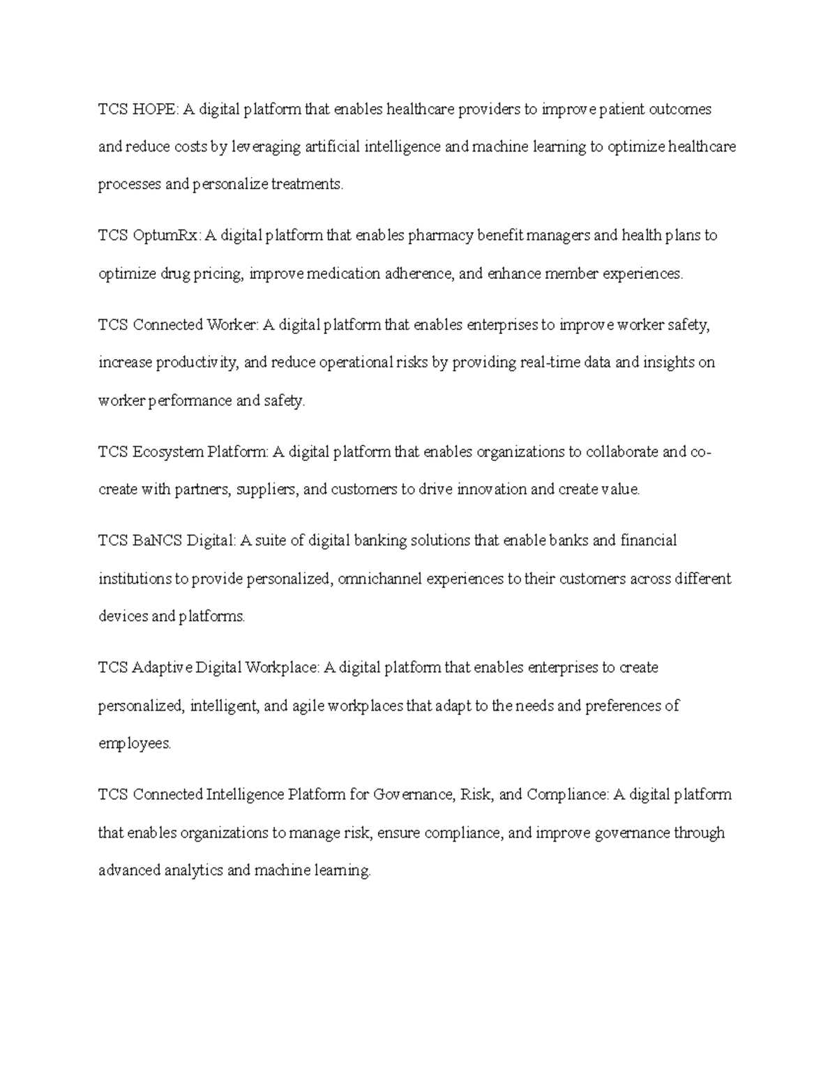 18 - TCS's Structure and Business Subsideries - TCS HOPE: A digital ...