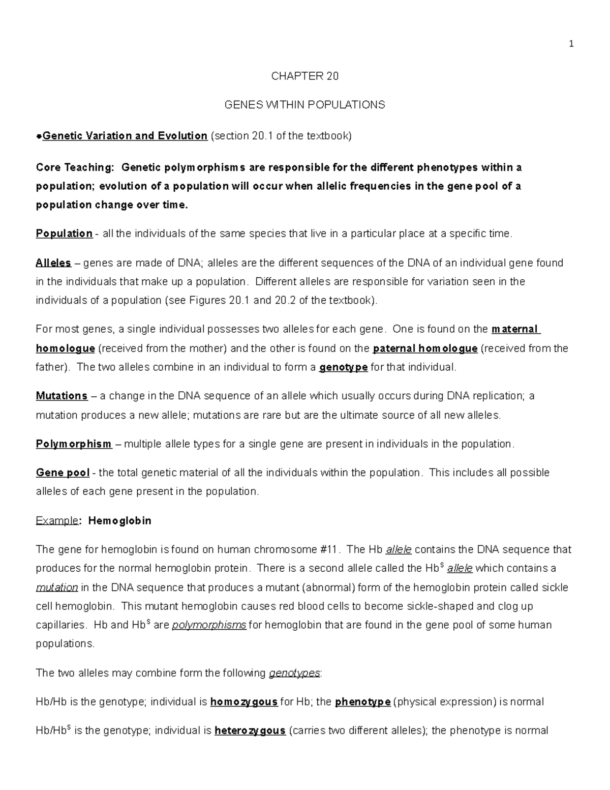 Chapter 20-Raven-20 - lecture notes - CHAPTER 20 GENES WITHIN ...