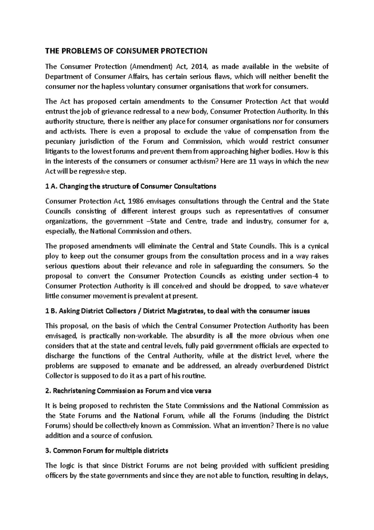 THE Problems OF Consumer Protection - THE PROBLEMS OF CONSUMER ...