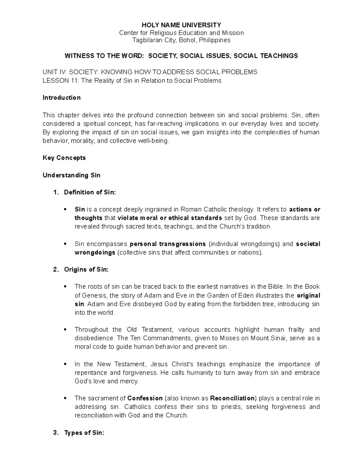 Content of Lesson 11 - It's a note for witness society - Center for ...