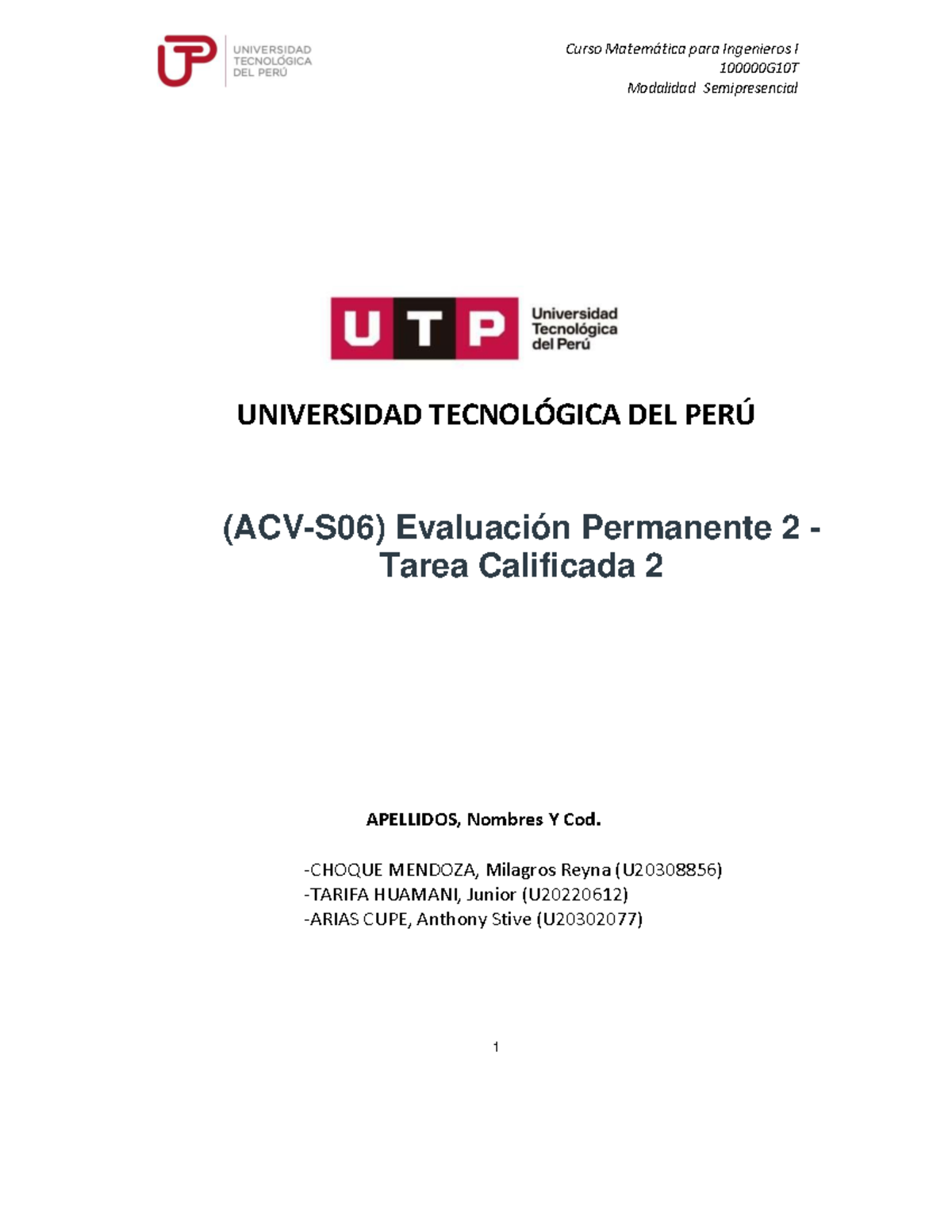 (ACV-S07) Evaluación Permanente 2 - Tarea Calificada 3 202o-2021 - 100000G10T Modalidad - Studocu