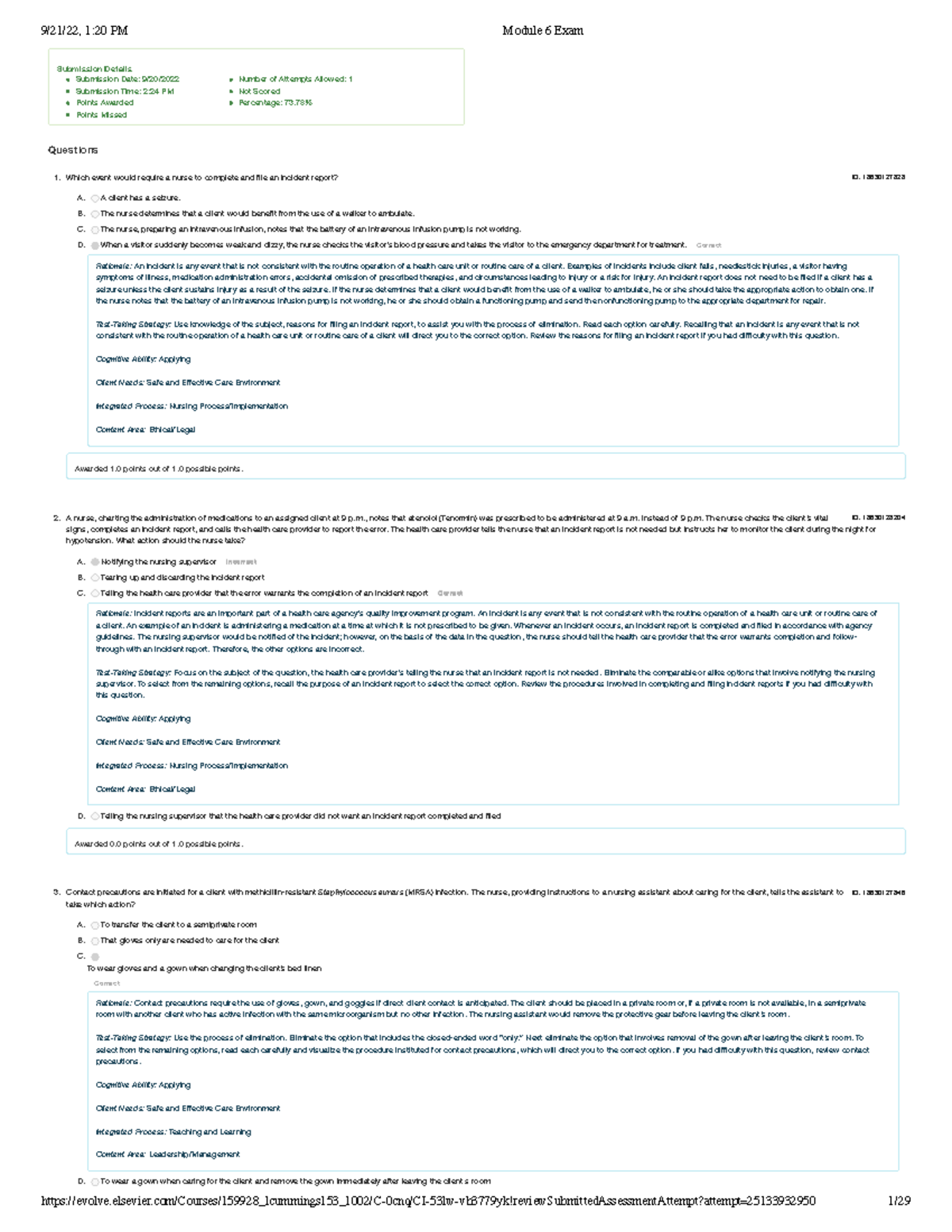 Module 6 Exam - Questions Submission Date: 9/20/2022Submission Date: 9 ...