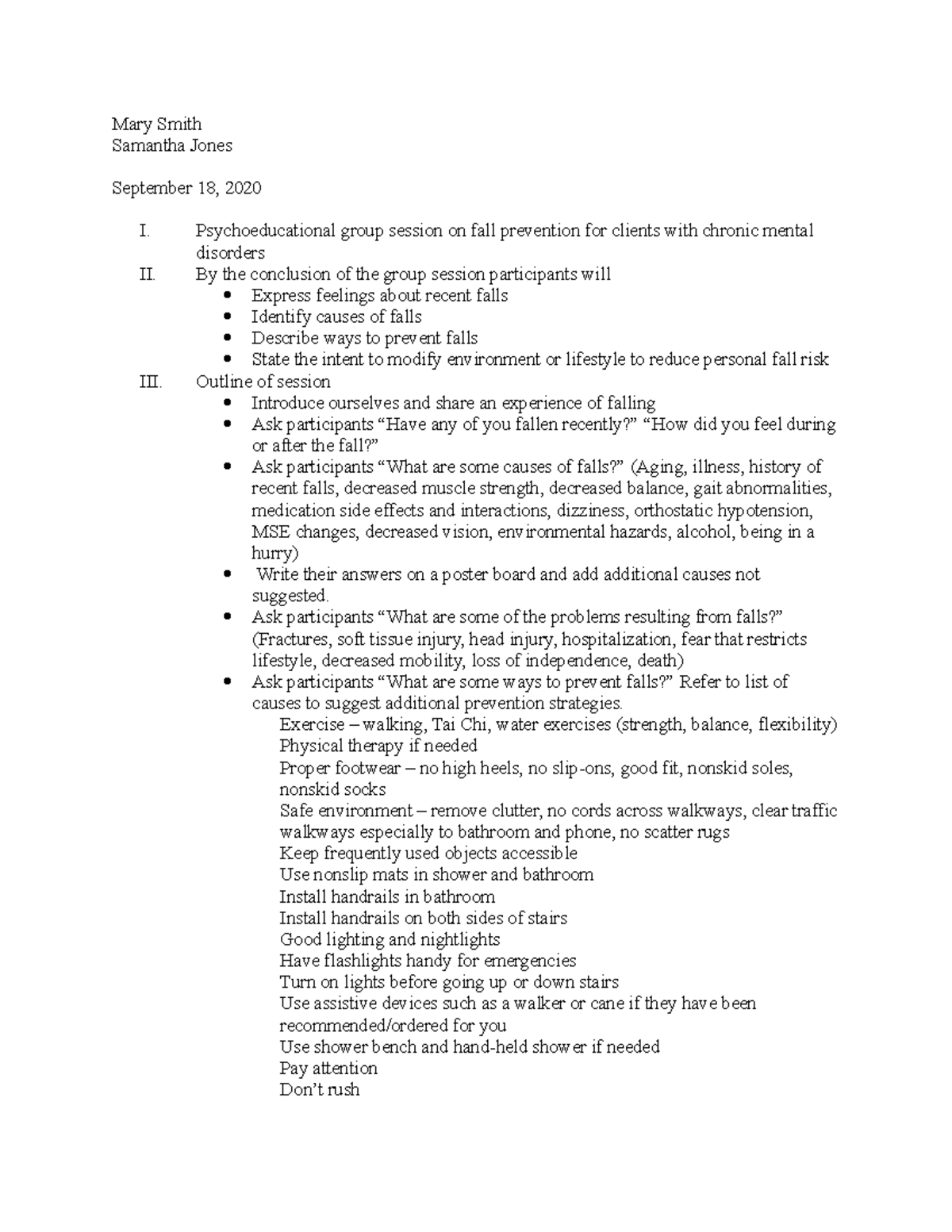 Group Project Outline - Mary Smith Samantha Jones September 18, 2020 I ...
