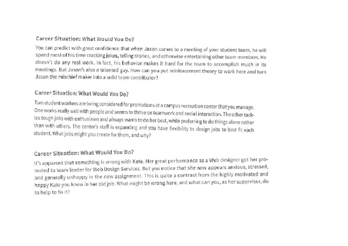 Tutorial-Chapter 7 - Case study on organizational behaviour motivation ...