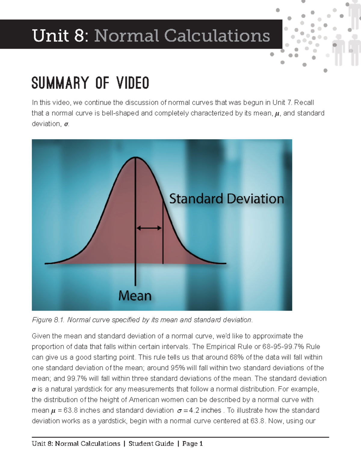 Against All Odds Student Guide Unit08-Normal-Calculations - Unit 8 ...