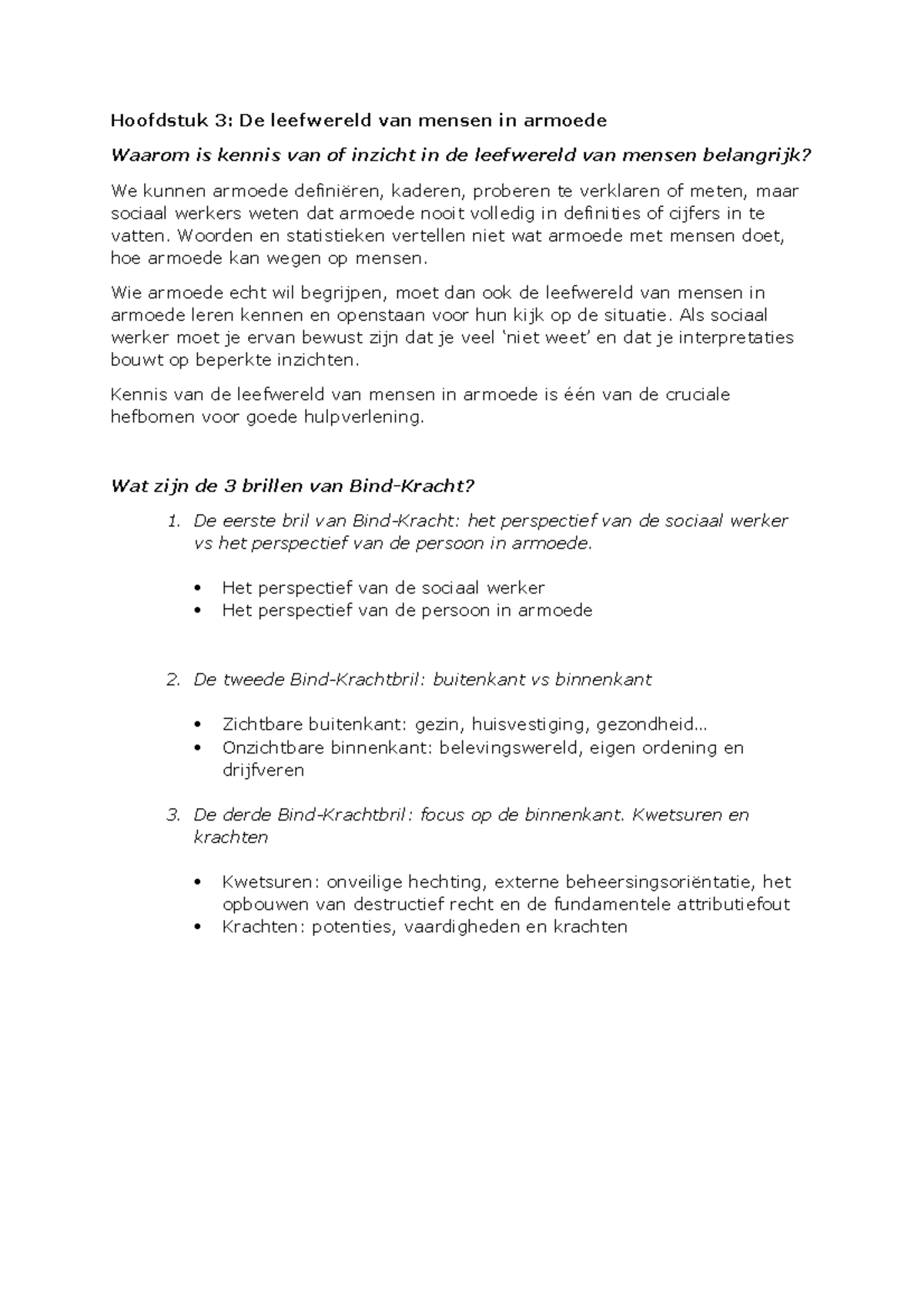 Hoofdstuk 3 de leefwereld van mensen in armoede - Hoofdstuk 3: De ...