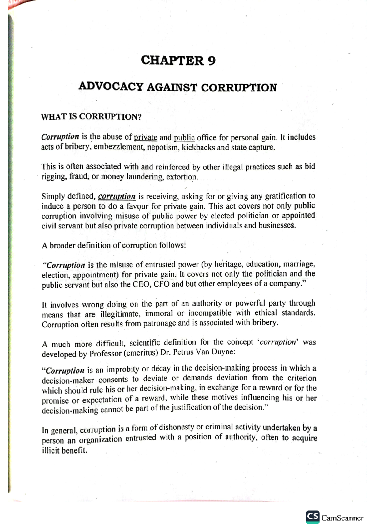 Corruption - Governance, Business Ethics - BS in Accountancy - Studocu