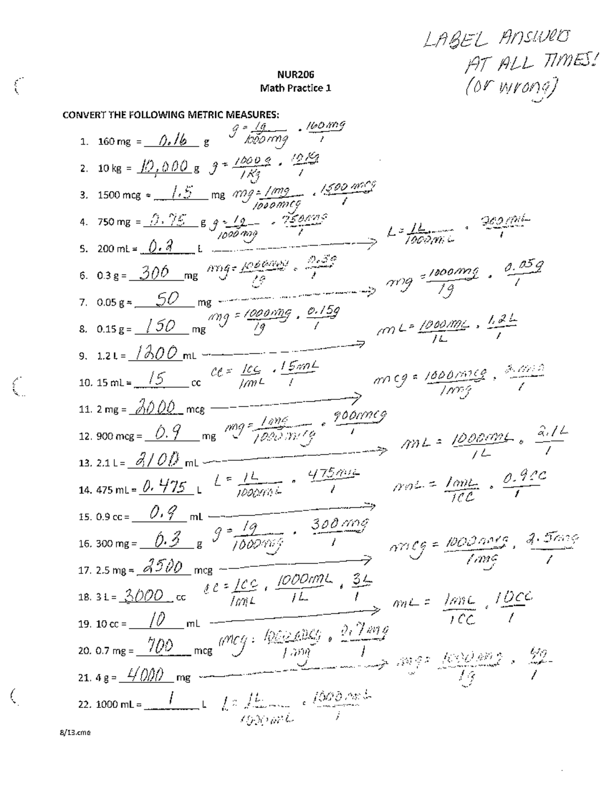 Wk 1 Answers - math practic - Studocu