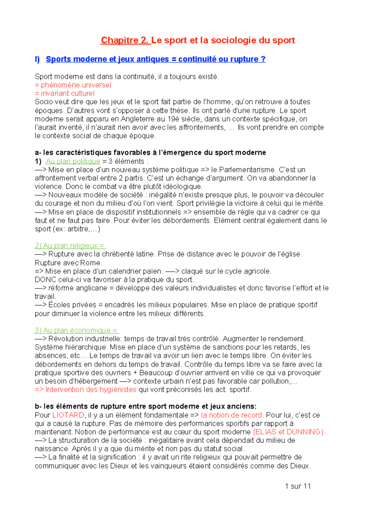 Chapitre 2 Le sport et la socio du sport - Chapitre 2. Le sport et la ...