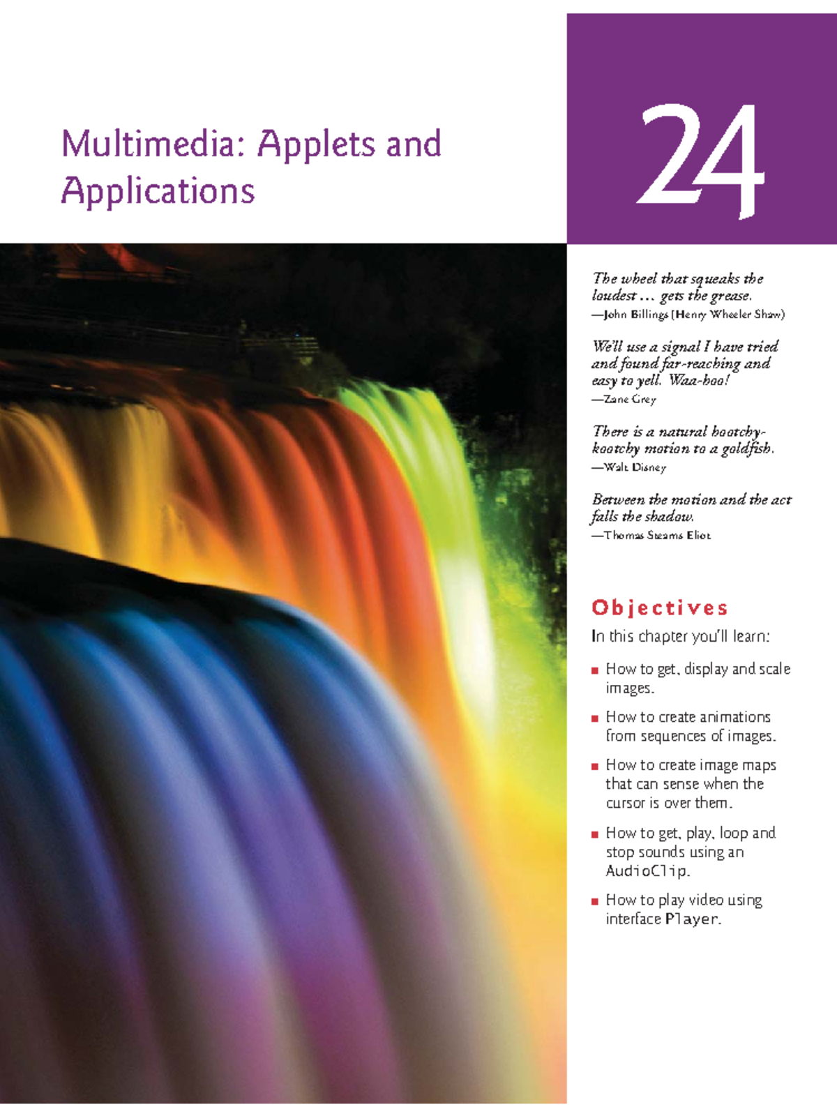 Chapter 24 - Multimedia, Applets and Applications - 24 Multimedia ...