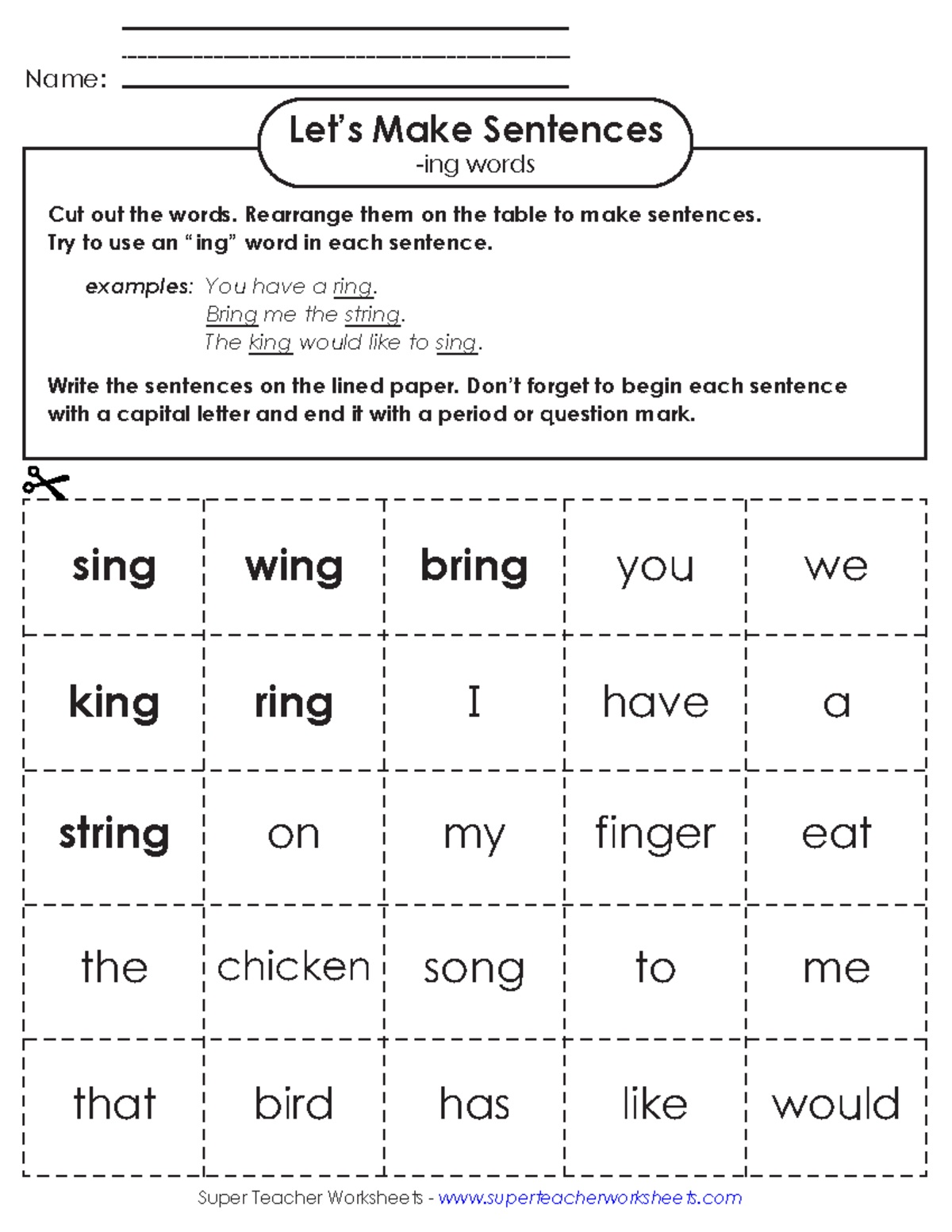 Lets-make-sentences-ing Jbjkm together - Let’s Make Sentences -ing ...