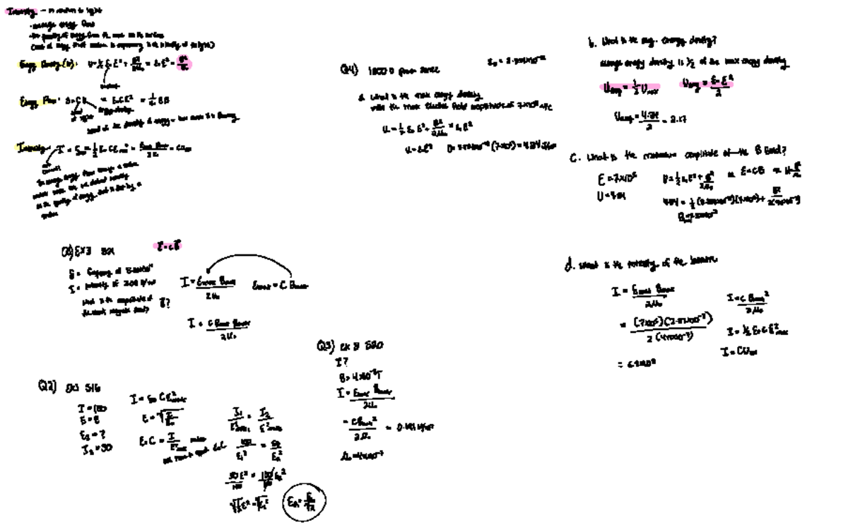 Energy Flow and Density Review Sheet - Intensity - in relation to light ...