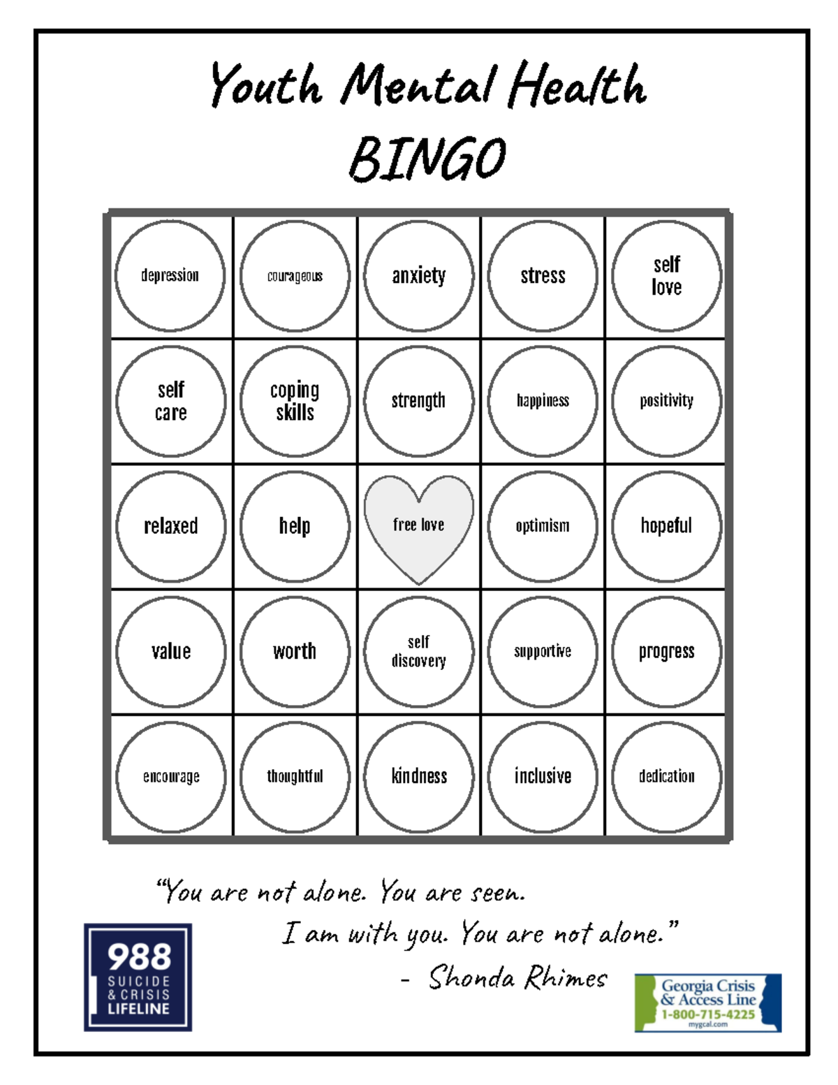 Bingo - :))))) - depression courageous anxiety stress self love self ...