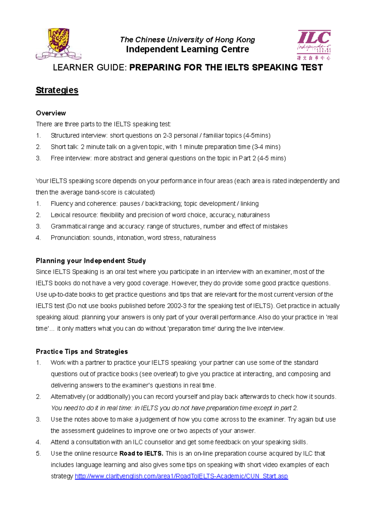 New speaking - - Studocu