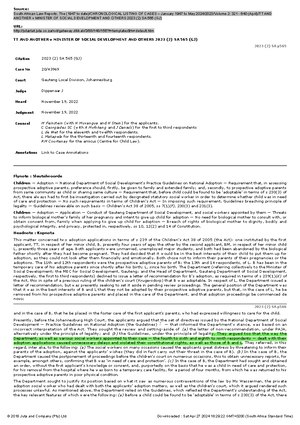 EW v VH 2023 (4) SA 123 (WCC) - Source: South African Law Reports, The ...