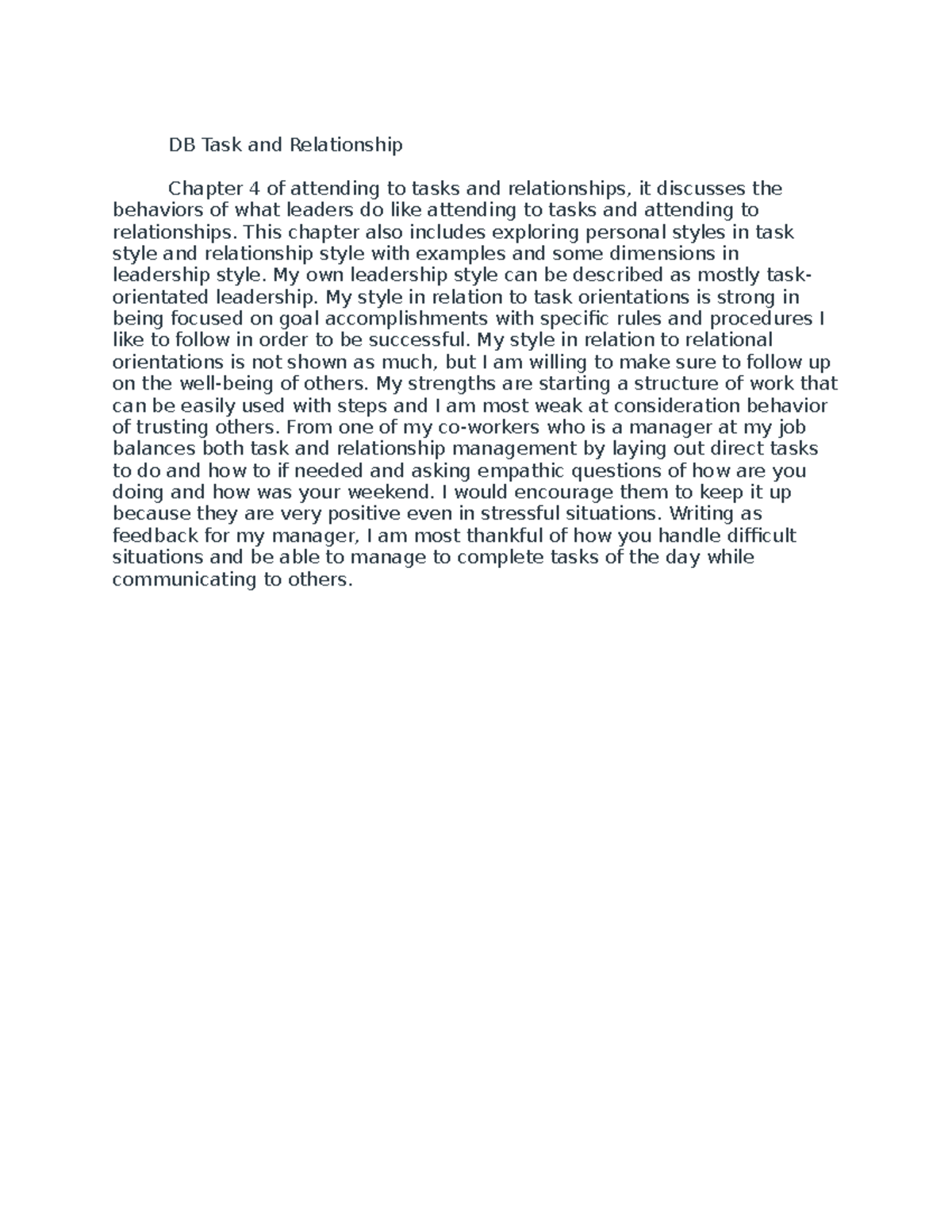 DB Task and Relationship - DB Task and Relationship Chapter 4 of ...