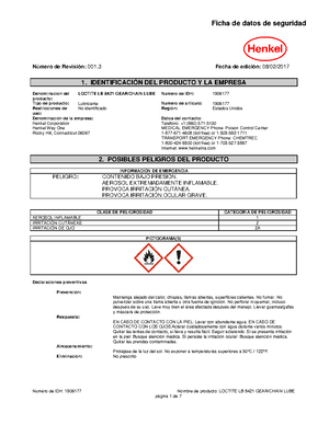 Lubricante Multiuso - basicos - Hoja de Datos de Seguridad Acorde a NCh ...