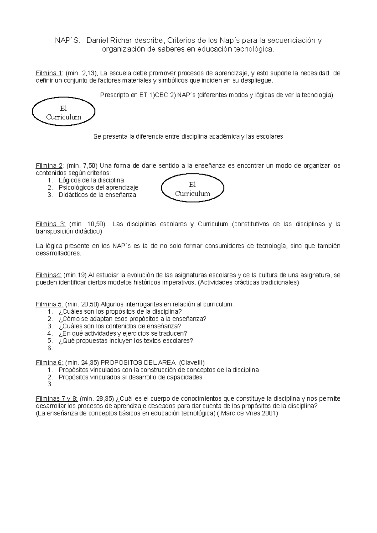 NAP - NAP`S: Daniel Richar describe, Criterios de los Nap ́s para la ...