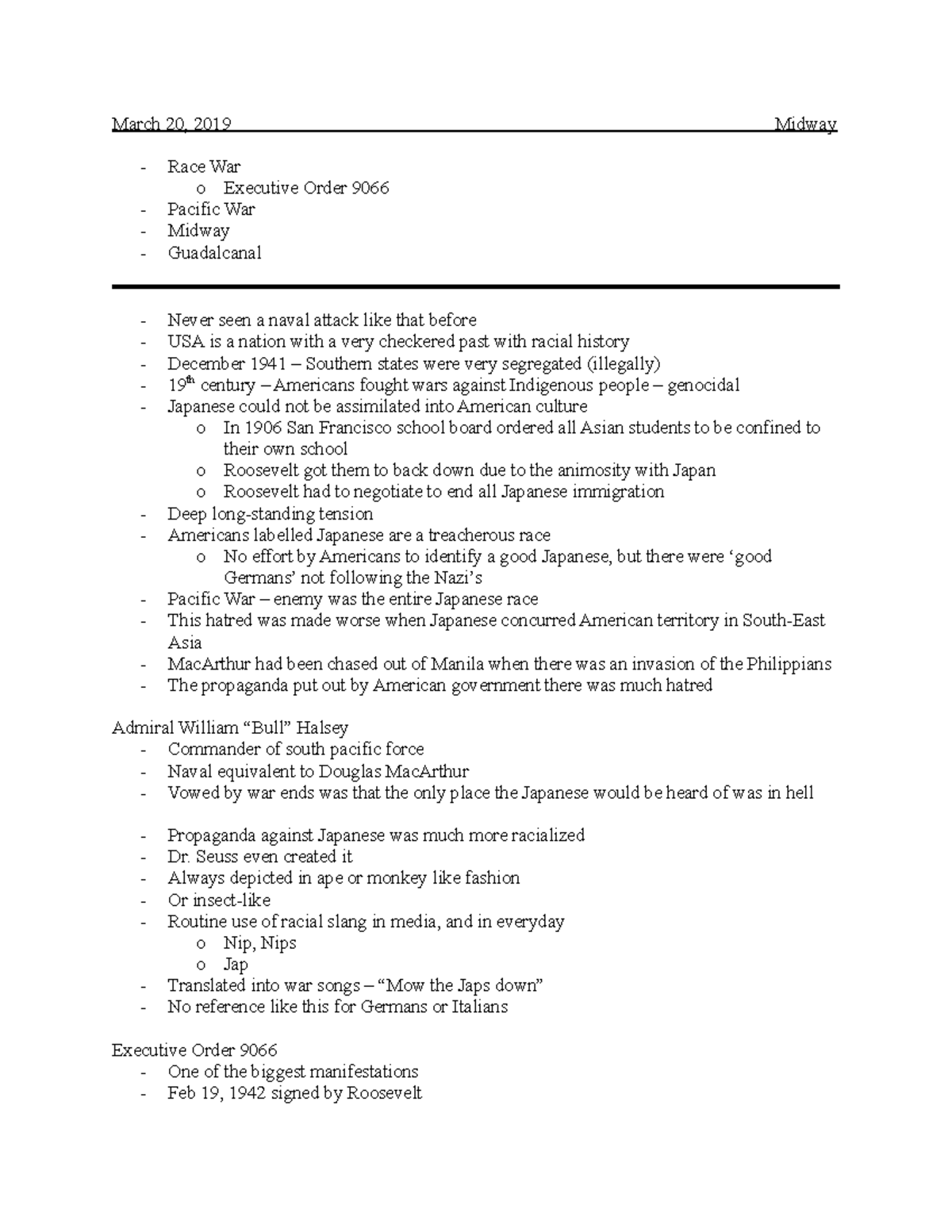 History 1810E - The Second World War 4.2 Lecture Notes - 2018 - March ...