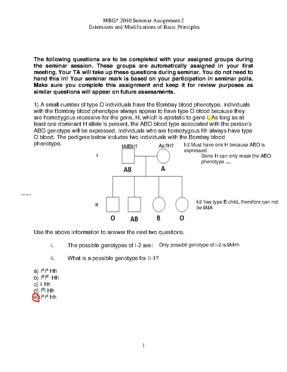 F22 Extensions of Basic Principle-Seminar 2 - MBG* 2040 Seminar Assignment 2 Extensions and ...