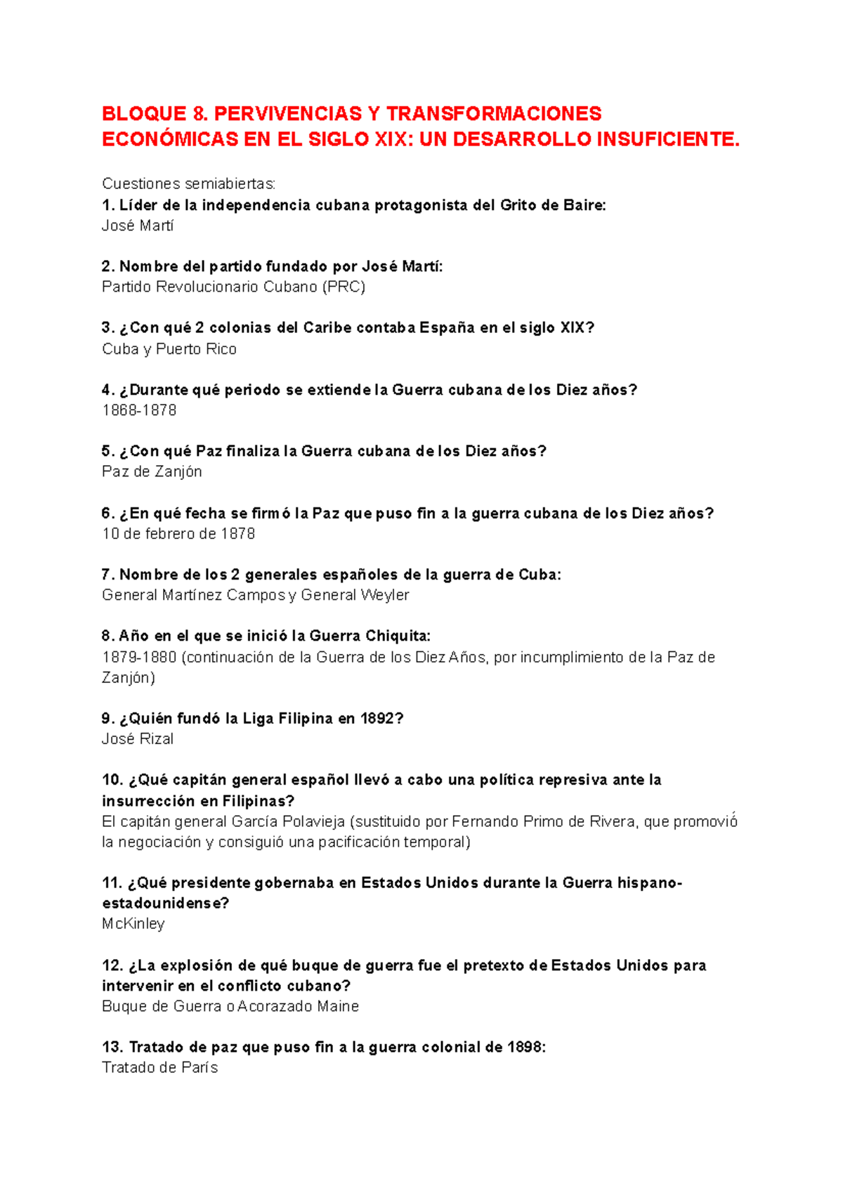 Bloque 8 Pervivencias Y Transformaciones Económicas EN EL Siglo XIX UN Desarrollo Insuficiente ...