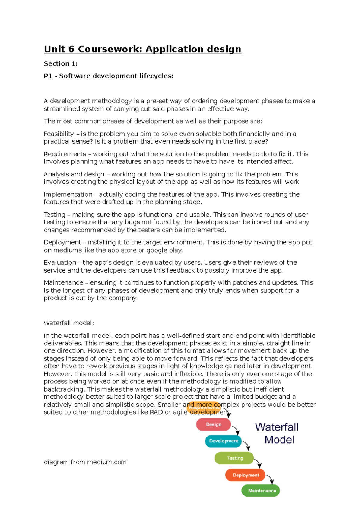 Unit 6 Coursework - Unit 6 Coursework: Application design Section 1: P1 ...