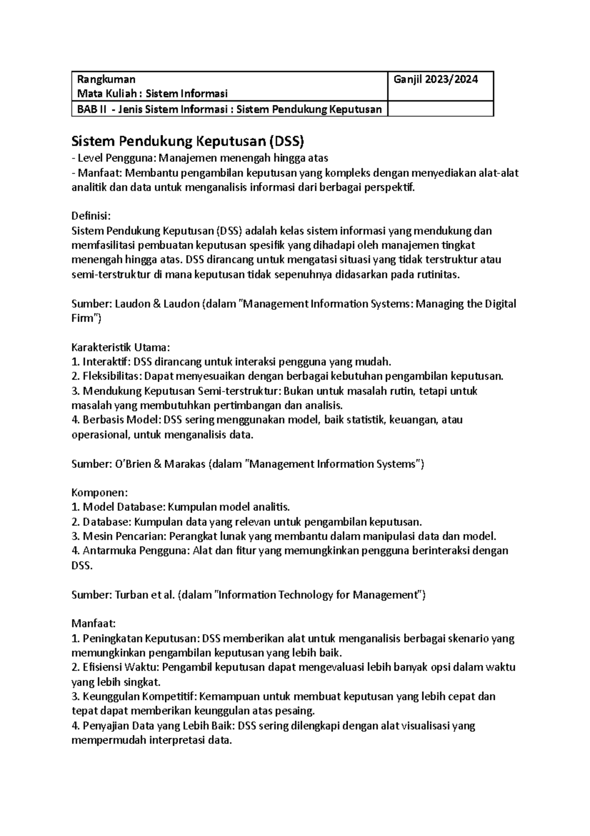 Rangkuman Jenis Sistem Informasii Pendukung Keputusan - Rangkuman Mata ...